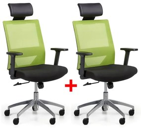 Kancelářská židle se síťovaným opěrákem WOLF II 1+1 ZDARMA, zelená