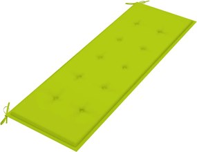 Lavice Batavia se zelenou poduškou 150 cm masivní teakové dřevo 3100837