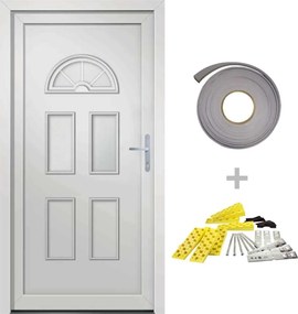 vidaXL Vchodové dveře bílé 88 x 190 cm PVC [3187915]