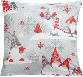 Bellatex Povláček bavlněný vánoce 40x40 cm Skřítek Šedá,Červená