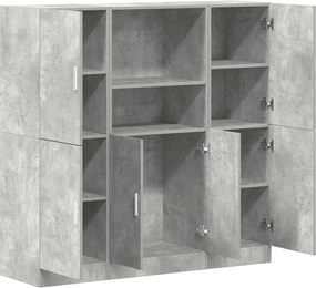 Sada 3 kusů kuchyňských skříněk betonově šedá kompozitní dřevo 3324154
