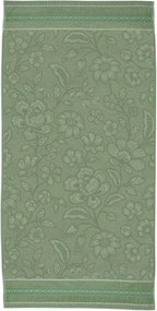 Pip Studio ručníky z bavlněného froté Jasmine Jacquard, zelený (Luxusní ručníky z bavlněného froté v designu Jasmine Jacquard v zelené barvě)