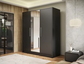 Alarica 180 Szafa Czarny z lustrem