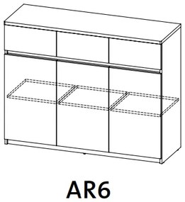 Dětská kombinovaná komoda Arca AR6 Barevné provedení: Bílá - Dub wotan