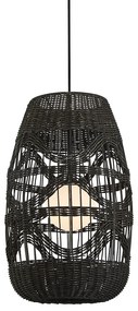 Závěsné svítidlo Arona, 1x černé ratanové stínítko, (fi 25cm), b
