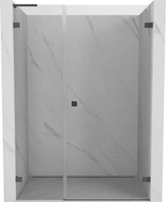 Mexen Lunar-B, L Otočné pravé sprchové dveře 130 cm, 8mm čiré sklo, broušený grafit profil, 832SL-130-050-66-00-P