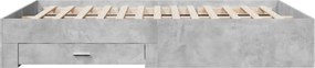 Rám postele se zásuvkami betonově šedý 160 x 200 cm kompozit 3280373