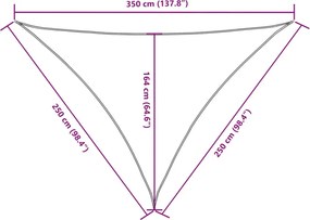 vidaXL Stínící plachta oxfordská látka trojúhelník 2,5x2,5x3,5 m [135829] Barva: krémová