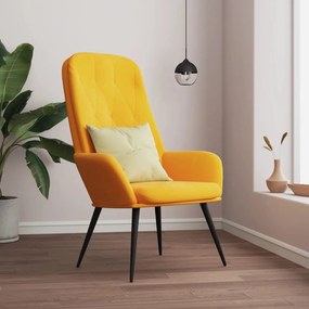 Relaxační křeslo hořčicově žluté samet 341201