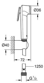 Grohe Tempesta-F Trigger Spray 30 Set s držákem na stěnu 1 proud 26354000