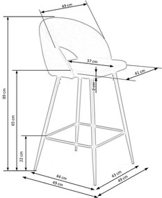 Intesi Židle barová Selli 65cm zelená