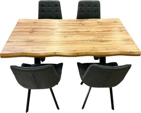Vikio Jídelní set pro 4 osoby 140x90 cm dub, šedá samet VJS114-41S-S