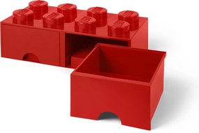 Úložný box lego úložný box 8 s šuplíky - červená