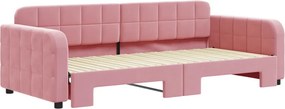 Válenda s přistýlkou růžová 90 x 200 cm samet 3196932