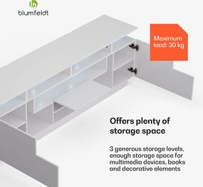 Blumfeldt Perth Lowboard, TV skříňka, 150 x 35 x 50 cm, LED
