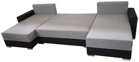 Rozkládací sedačka do U HERON, 346x90x159, berlin 01/bílá ekokůže