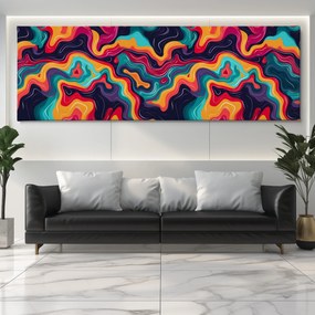 Obraz na plátně - Vagues sauvages FeelHappy.cz Velikost obrazu: 120 x 40 cm