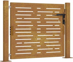 Zahradní branka 100 x 75 cm z cortenové oceli, čtvercový design 153196