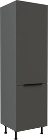 ARIA pi | vysoká skříňka 60 LO-215 2F na vestavnou lednici | 60 cm | ANTI FINGERPRINT povrch | antracit/šedá grafit