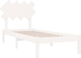 Rám postele bílý 90 x 190 cm Single masivní dřevo 3104834