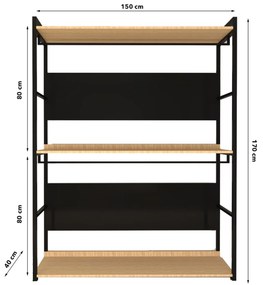 Kalune design Otevřená šatní skříň PERPA 170x160 cm