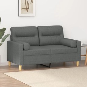 2místná pohovka s polštáři tmavě šedá 120 cm textil 3200814