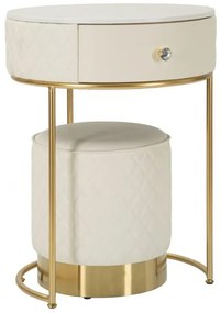 Designový toaletní stolek s taburetkou Pembroke II krémový