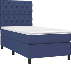 Box spring postel s matrací a LED modrá 80 x 200 cm textil 3135075