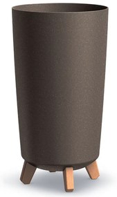 Prosperplast Květináč GRACIA TUBUS SLIM ECO WOOD kávový 19,5cm