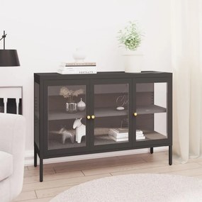 Příborník antracitový 105 x 35 x 70 cm ocel a sklo 336069