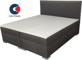 Boxspring sendvičová manželská postel, 200x180, šedá  (č.145/čelo zina)