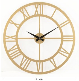 Wallexpert Dekorativní nástěnné hodiny Romantal New - Gold, Zlatá