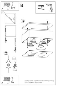 Stropní svítidlo Mono 4, 1x bílé/černé kovové stínítko