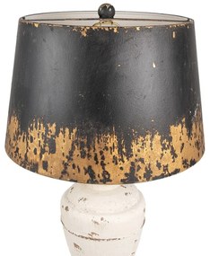 Černo-zlatá stolní lampa s bílou nohou Garritt – 36x65 cm