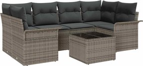 Sada zahradních pohovek 7 pcs 6-Seater Šedá polyratan 3353928