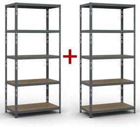 Policový regál 1+1 ZDARMA, 1954x900x500 mm, nosnost 175kg