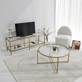 KALUNE DESIGN Kovový TV stolek GLAMP zlatý 552NOS2223