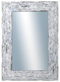 DANTIK - Zarámované zrcadlo - rozměr s rámem cca 50x70 cm z lišty Travertino stříbrné (2893)