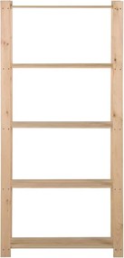 Úložný regál s 5 policemi 80 x 28,5 x 170 cm masivní borovice 327320