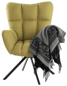 Designové otočné relaxační křeslo KOMODO — kov, více barev Žlutá/černá