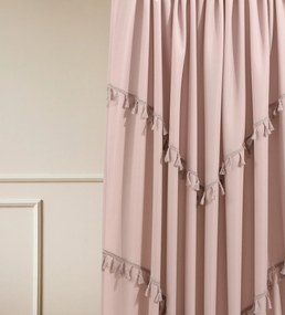 Room99 Hotový závěs na pásce s třásněmi Chloe Jednobarevný Barva: Světle béžová, Velikost: 140 x 280 cm