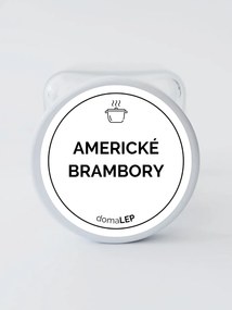 Samolepka na kořenky AMERICKÉ BRAMBORY bílá 5 cm tučné písmo