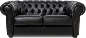 Kožená pohovka CHESTERFIELD - 2P, šedá (Rimini)