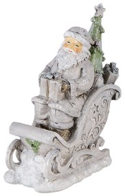 Vánoční dekorativní soška Santy na saních s dárkem - 10*6*13 cm