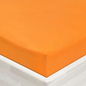 Jersey napínací prostěradlo JR-006 Oranžové 90 x 220 - výška 20 cm