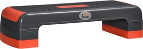 HOMCOM Aerobní Stepper s nastavitelnou výškou – Fitness domácí trenažér s 3 úrovněmi (10/15/20 cm) – Kapacita až 150 kg – 78 x 28 x 10-20 cm Červený |