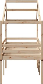 Patrová postel se střechou 75 x 190 cm masivní borové dřevo 3282061