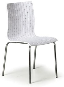 Plastová jídelní židle MEZZO s kovovou podnoží, bílá
