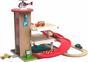 2Kids Toys Dřevěná garáž s vláčkodráhou / od 3 let