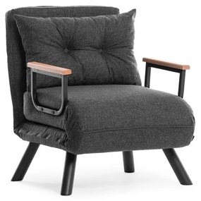 Designové rozkládací křeslo Hilarius tmavě šedé